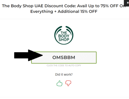 The Body Shop UAE Discount Code & Coupons | 75% Off | 2026